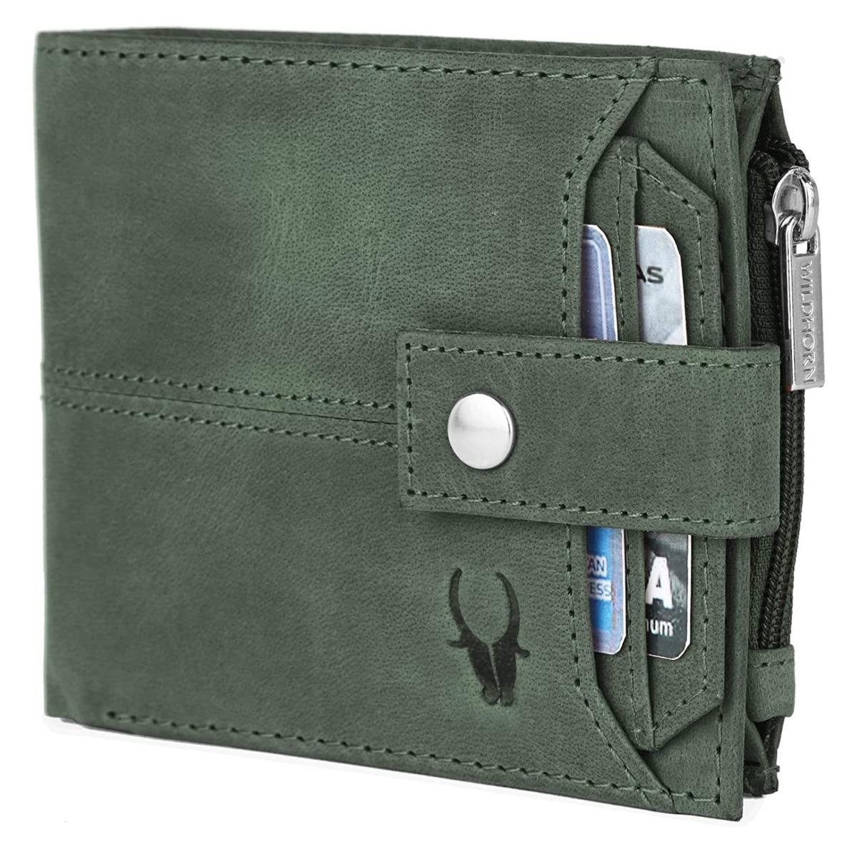 Buy Green Customized Wildhorn Leather Wallet Online | yourPrint
