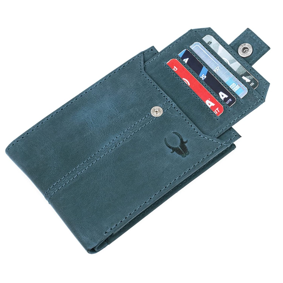 Buy Blue Customized Leather Wallet | Ultra Strong Stitching ...